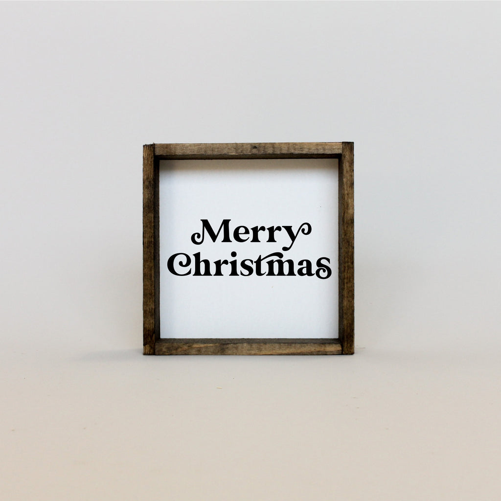 Merry Christmas Mini Wood Sign – Modern Rustic Home