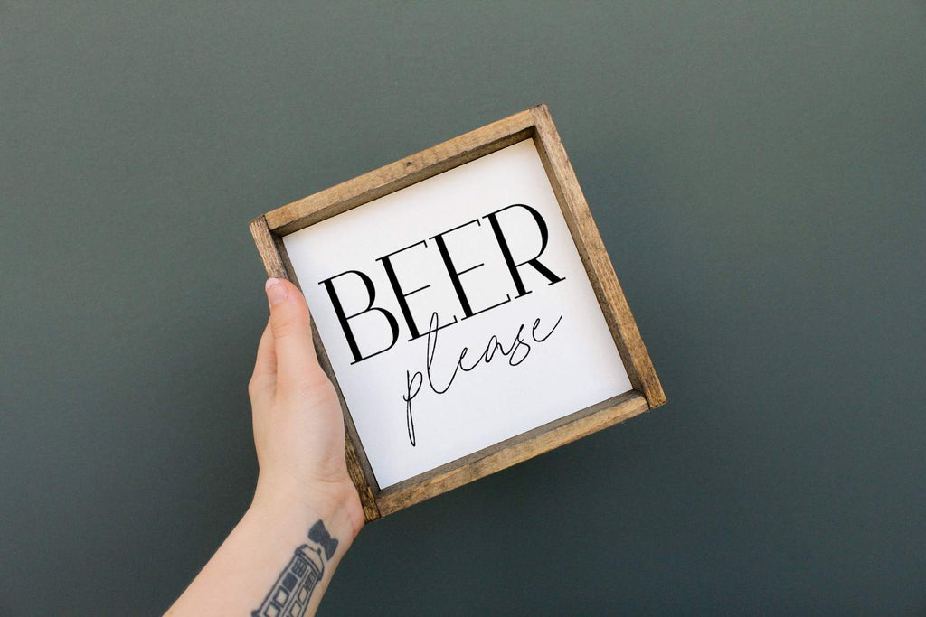 Beer Please | Wood Sign – Modern Rustic Home