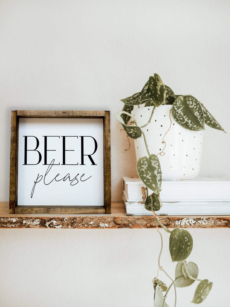 Beer Please | Wood Sign – Modern Rustic Home