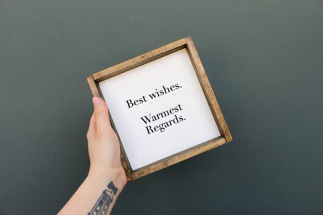 Best Wishes, Warmest Regards | Wood Sign – Modern Rustic Home