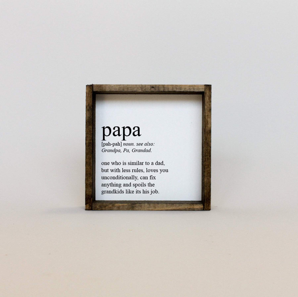Papa Definition | Wood Sign – Modern Rustic Home