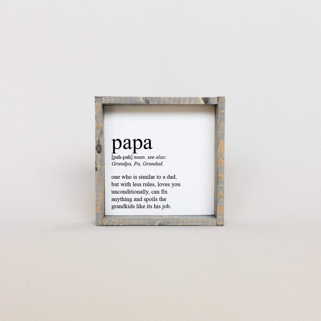 Papa Definition | Wood Sign – Modern Rustic Home