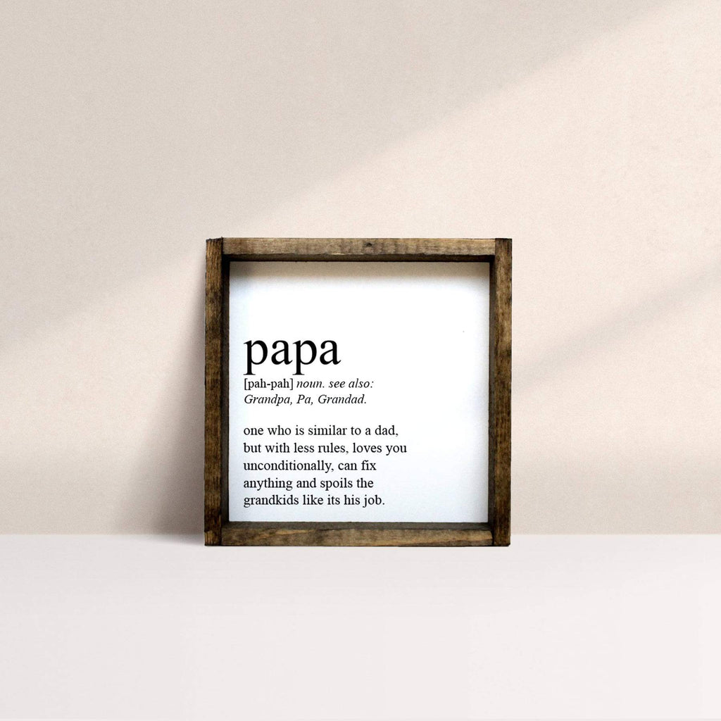 Papa Definition | Wood Sign – Modern Rustic Home