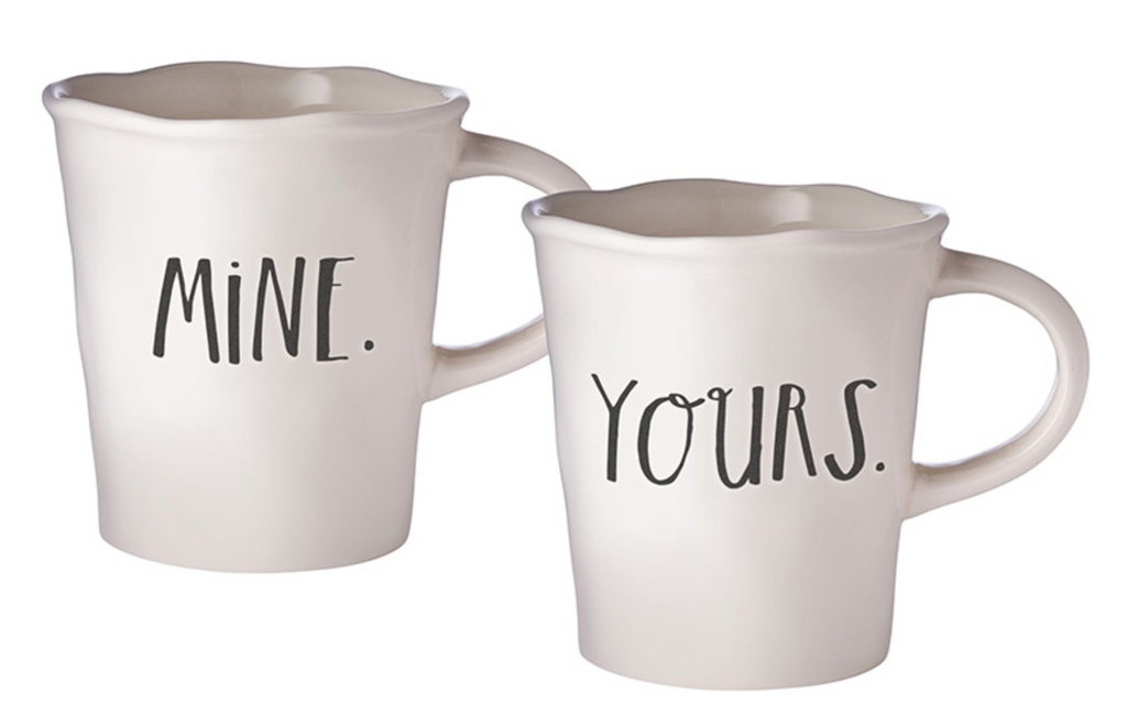Rae Dunn Stem Print Cafe Mugs Mine/Yours - Set of 2 – Modern Rustic Home