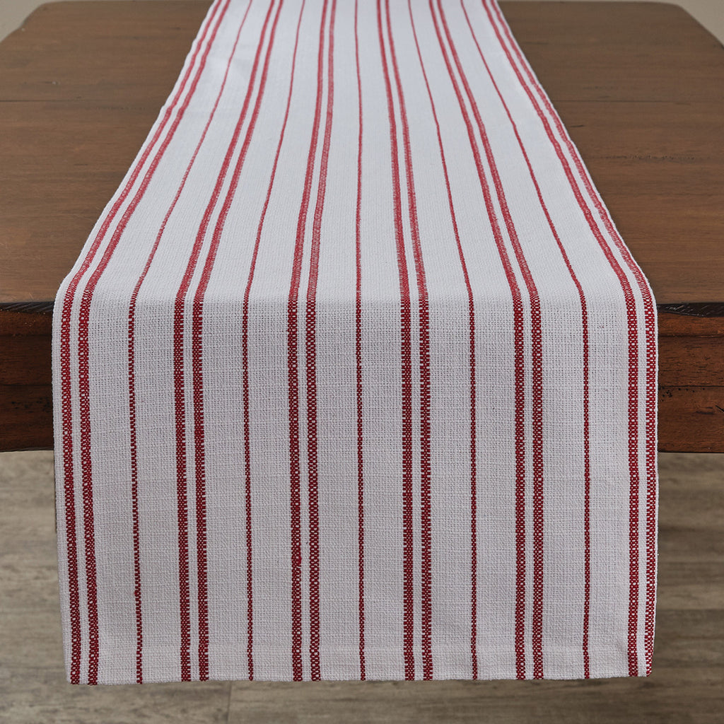 Railroad Stripe Table Runner - 72"L Red & White – Modern Rustic Home