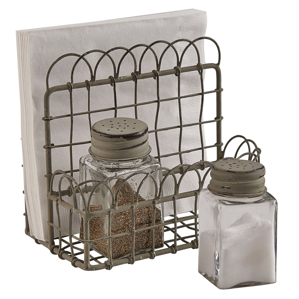 Zinc Wire Salt & Pepper Caddy – Modern Rustic Home