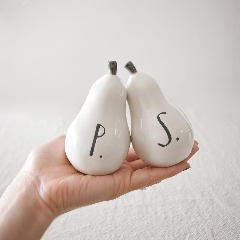 RAE DUNN CLAY - STEM PRINT PEAR S + P CELLARS SET – Modern Rustic Home