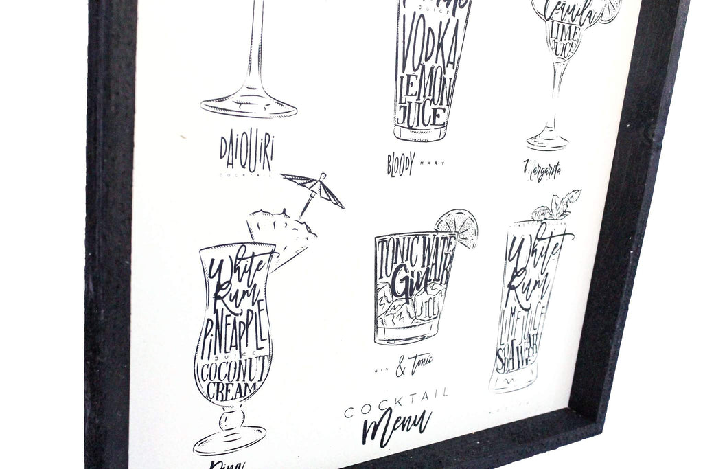 Bar Menu Wood Sign – Modern Rustic Home